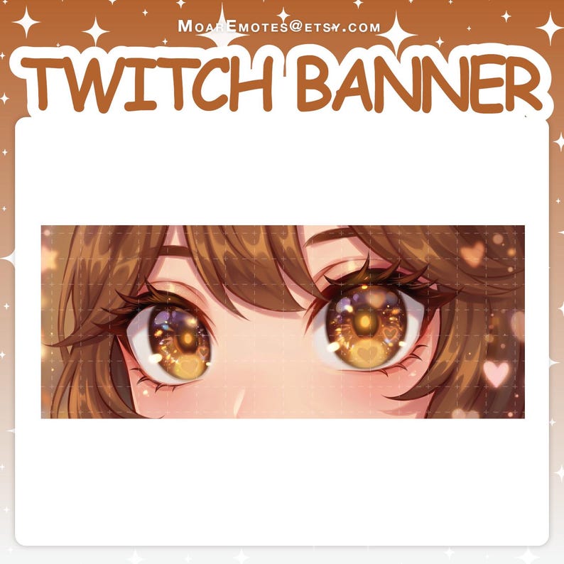 Twitch Banner | Brown Heart Eyes Streamer Profile Decoration - Etsy