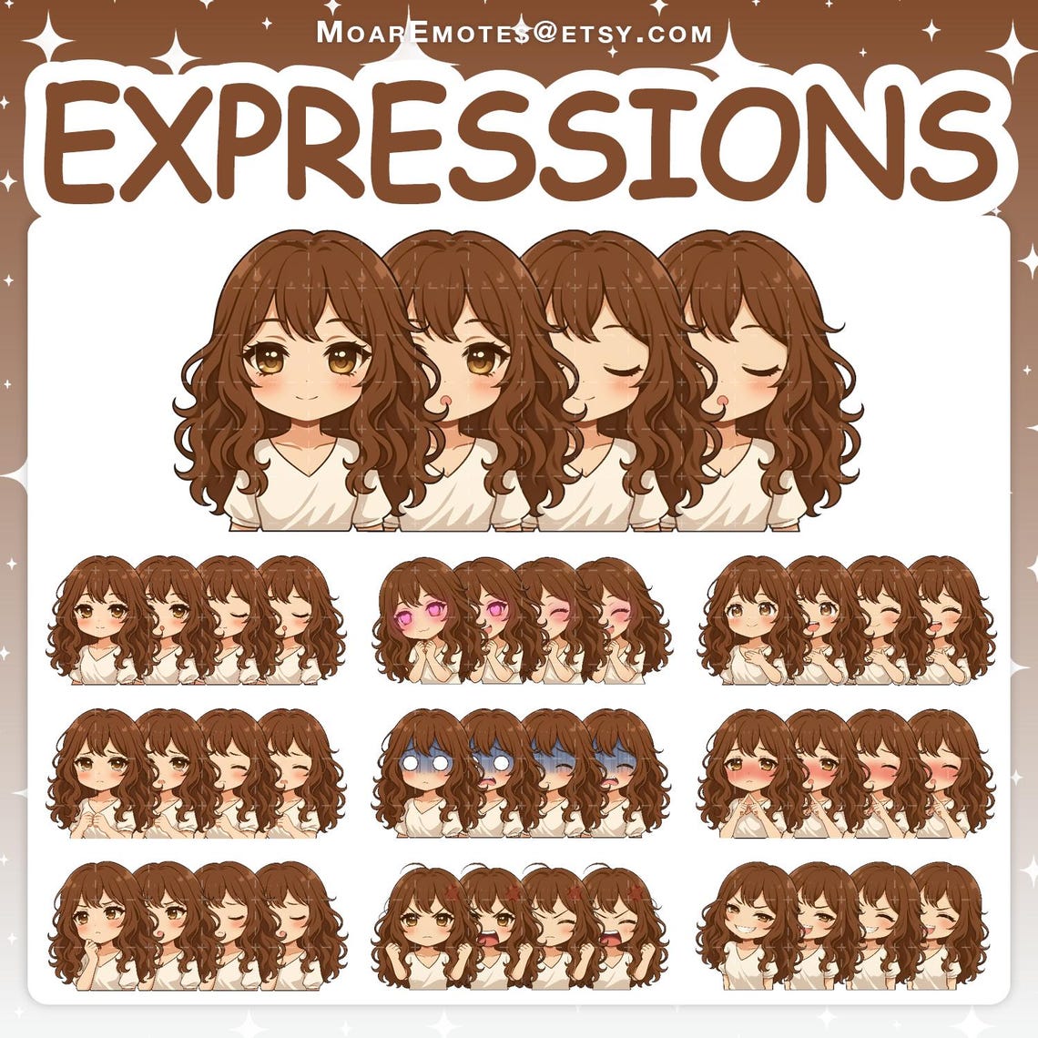 Pngtuber | Female 2D Vtuber Model With 10 Expressions for Twitch ...