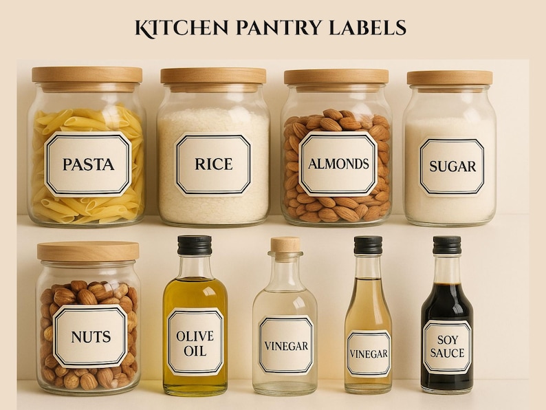 Printable Minimalist Pantry Labels | Editable Kitchen Storage Labels ...