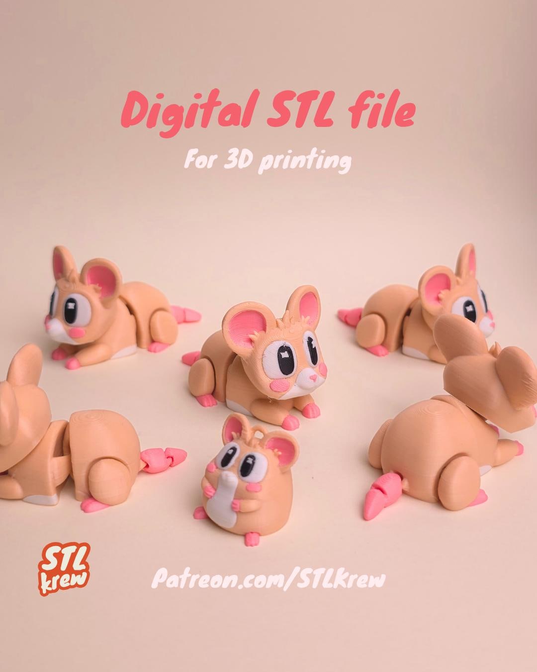 Cute Mouse Articulated STL and 3MF File for 3d Printing- Mouzzi No ...