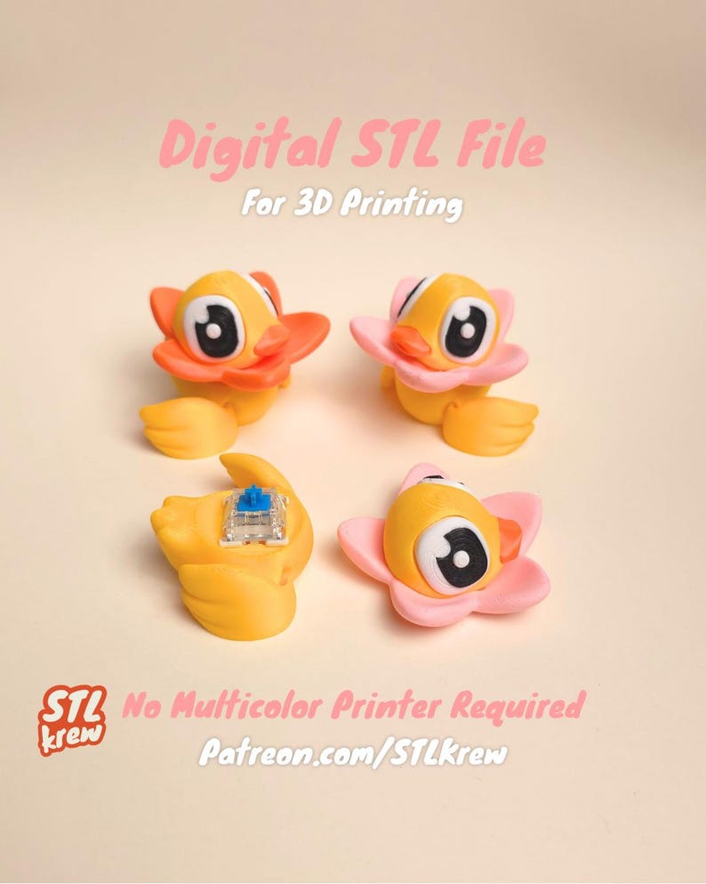 Cute Fidget Clicker Duck 3MF/STL File for 3d Printing- Clacky No ...