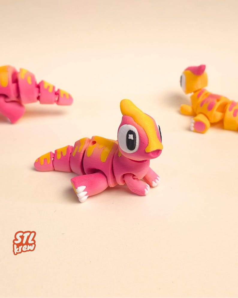 Cute Parasaur Dinosaur Articulated 3MF/STL File for 3d Printing- Parry ...
