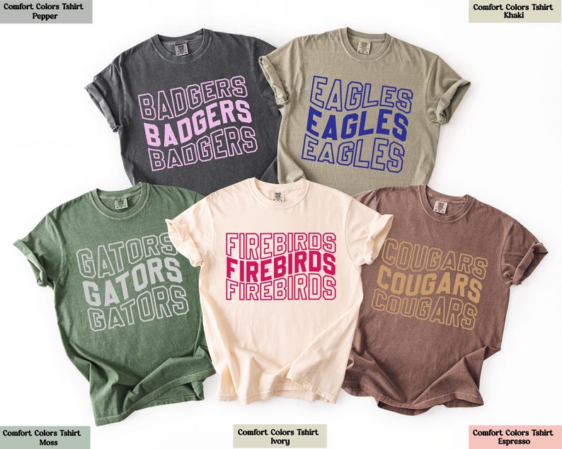 Comfort Colors® Custom School Mascot T-shirt, Team Spirit Shirt ...