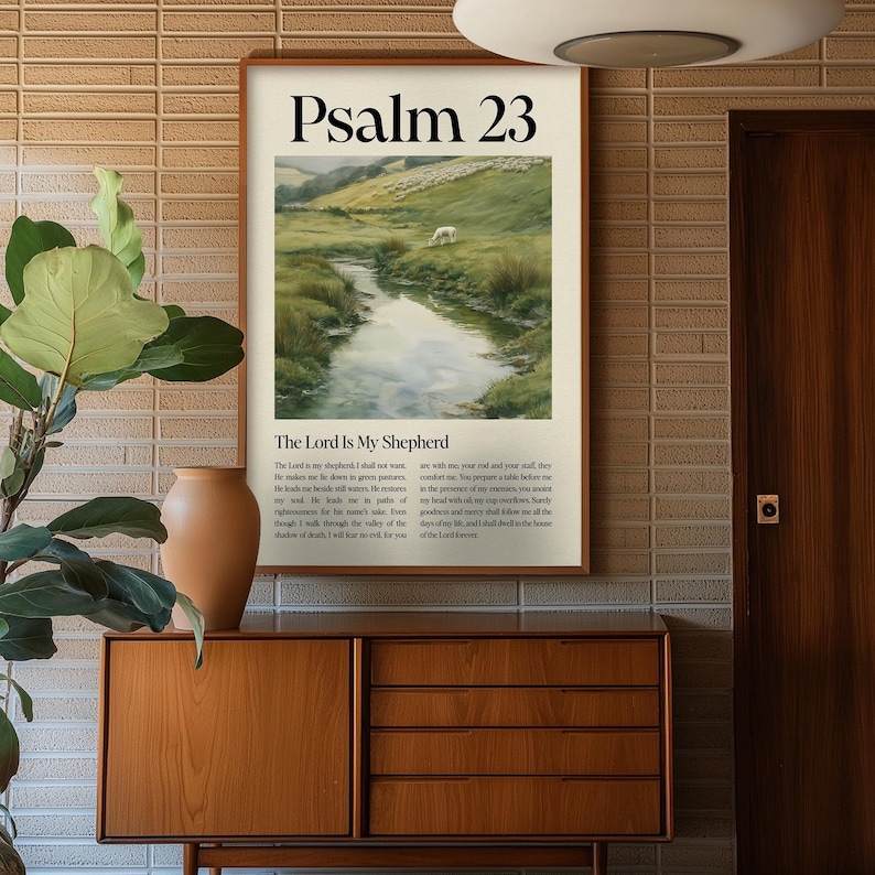 Psalm 23 Verse Poster, Christian Wall Art, Inspirational Wall Art ...