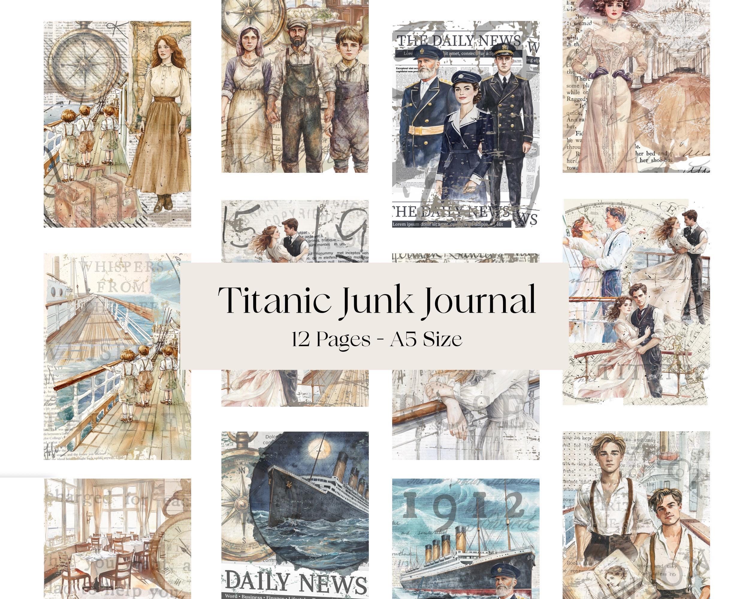 Titanic Junk Journal Printable Kit – 24 Vintage-inspired Pages (12 A5 ...