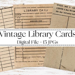 Vintage Library Card Printable | Retro Checkout Cards for Journals ...