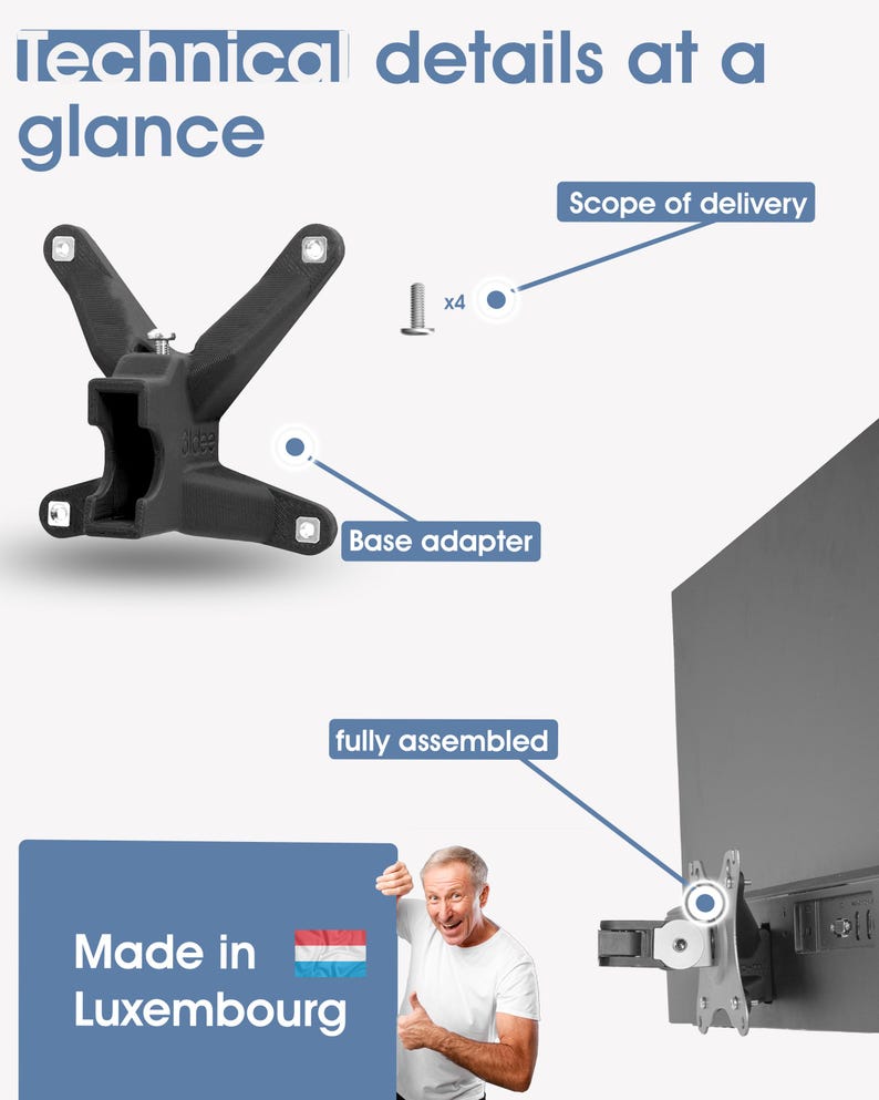 HP Monitor VESA Mount Adapter - for HP M Series 524sa, 524sf, 524sw ...