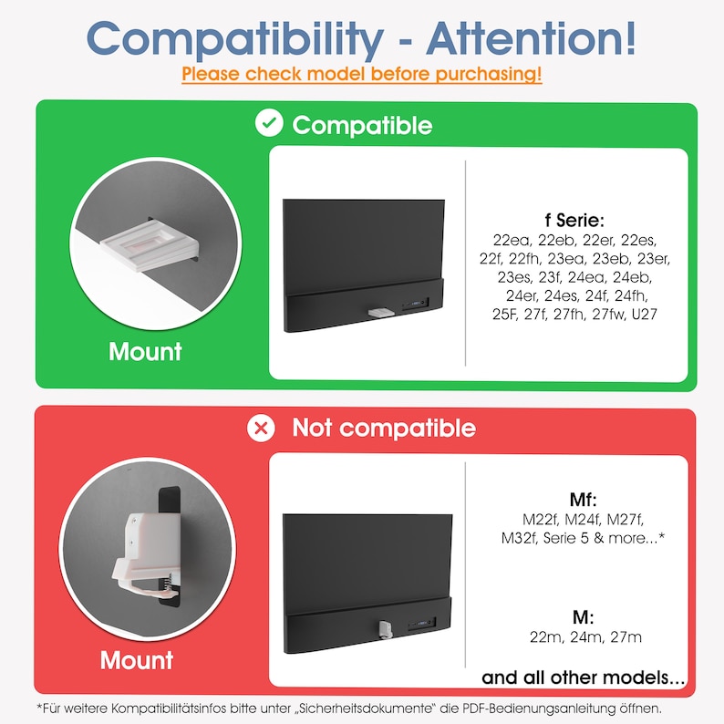 HP Monitor VESA Mount Adapter, 75x75mm, for 22f 24f 27f Series - Etsy