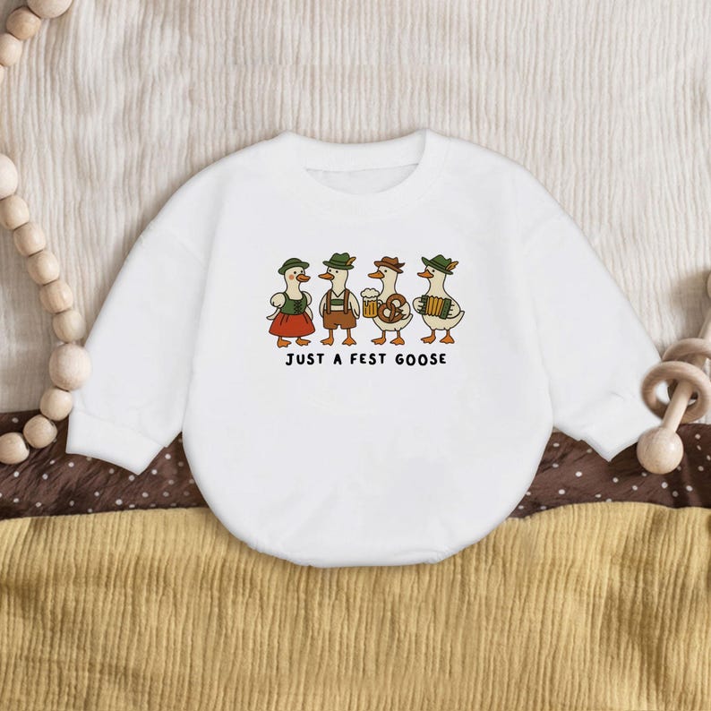 Oktoberfest Goose Baby Romper, Just A Fest Goose Baby Outfit, Funny ...