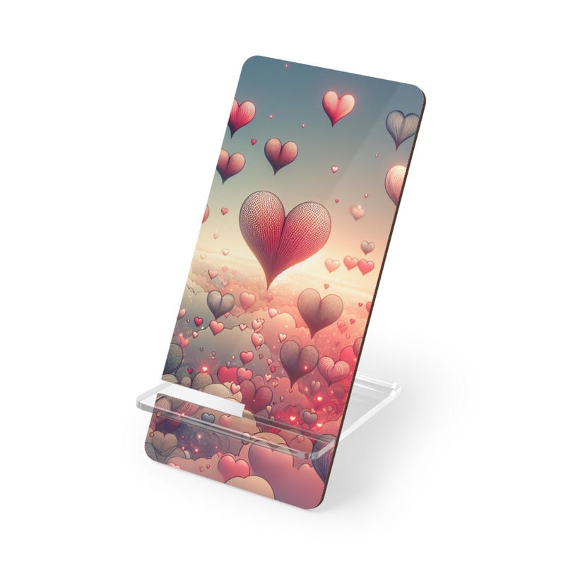 Heart-themed Smartphone Stand, Cute Phone Holder, Valentine's Day Gift ...