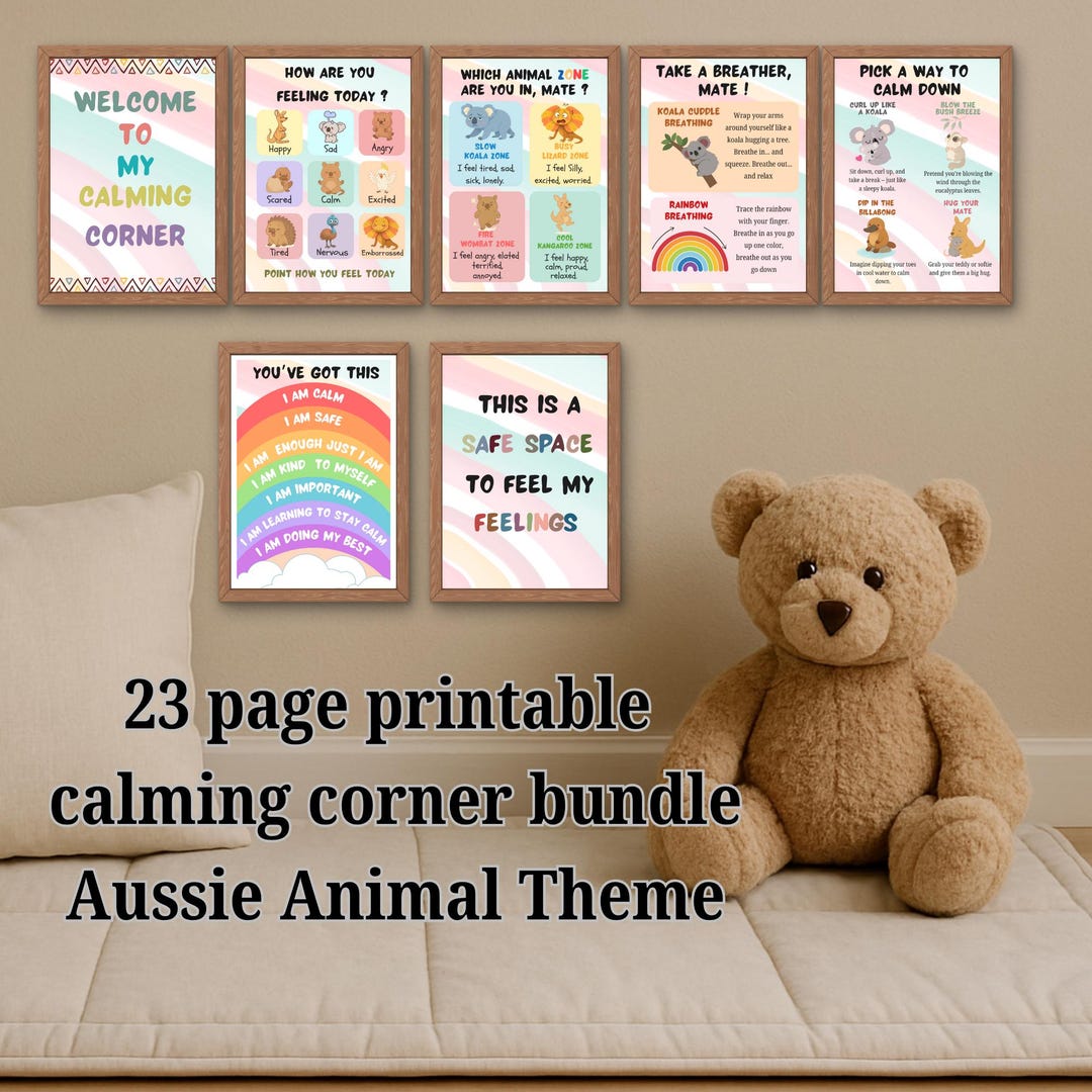 Australian Animals Calming Corner Kit: Kids' Emotions, Mindfulness (PDF ...