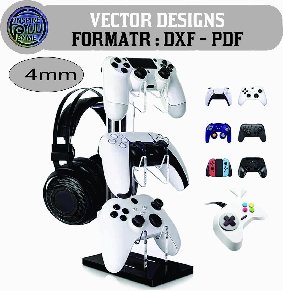 3 Tier Acrylic Controller & Headset Stand: Gaming Accessories (digital ...