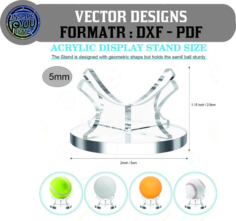 Acrylic Small Ball Stand Display Rack of Baseball, Golf, Softball and ...