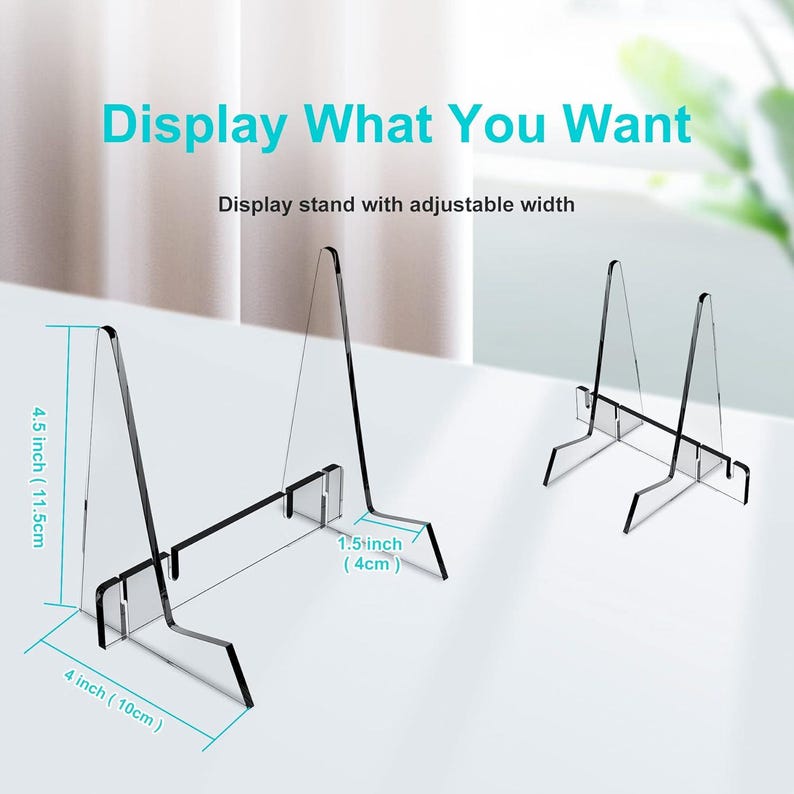 Acrylic Display Stand Without Ledge, 4.5 Inch Clear Book Display Easel ...