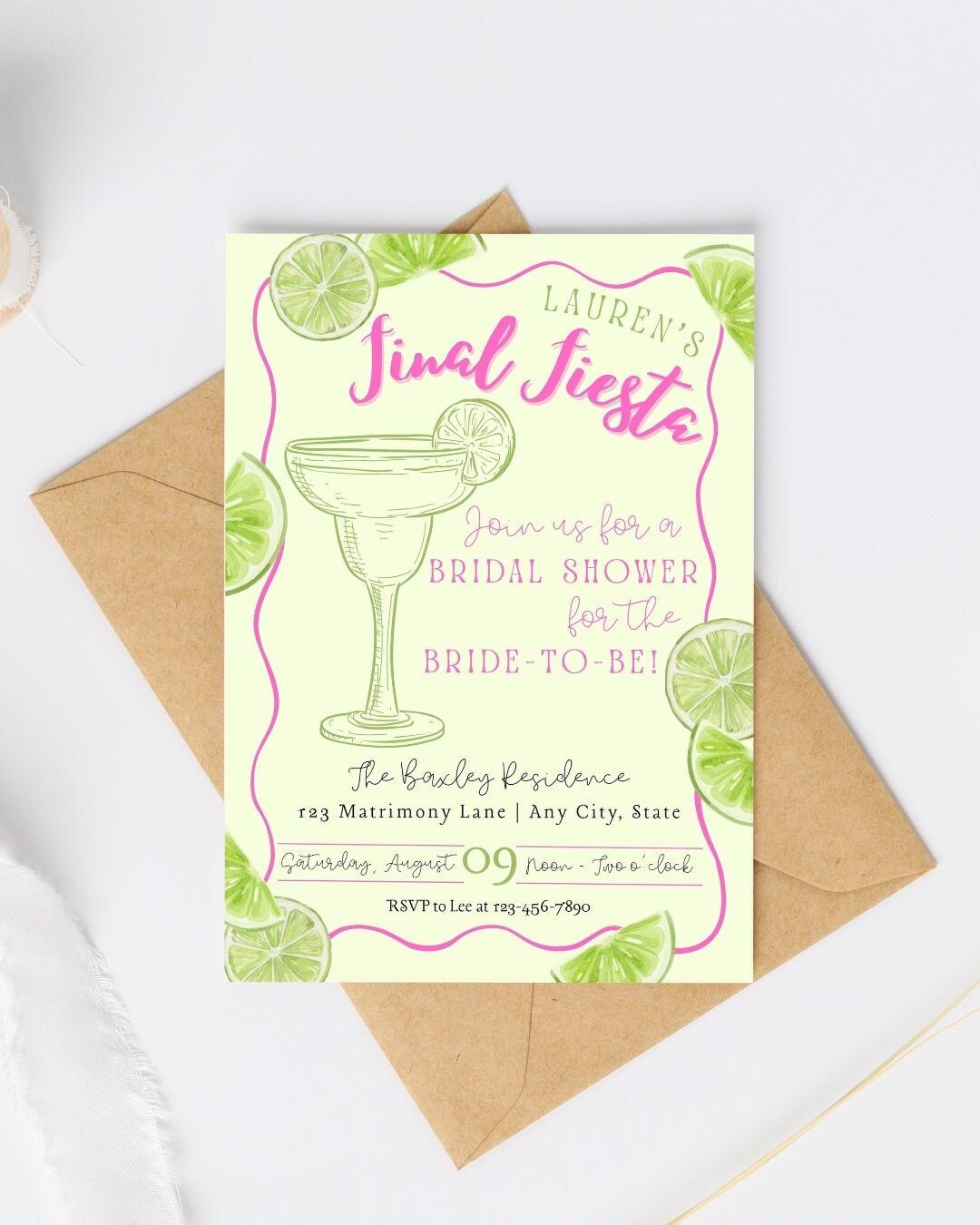Final Fiesta Bridal Shower Party Invitation Last Margarita as A ...