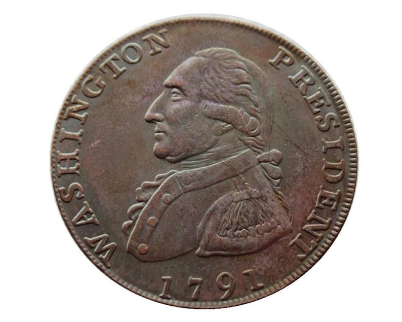 Rare 1791 USA United States Washington President Baker 15 Large Eagle ...