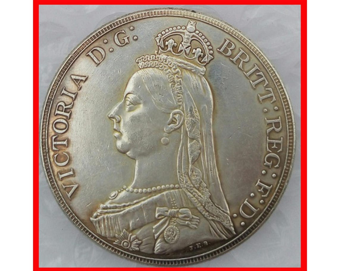 Rare 1888 UK United Kingdom Victoria Jubilee Head Silver Color Coin ...