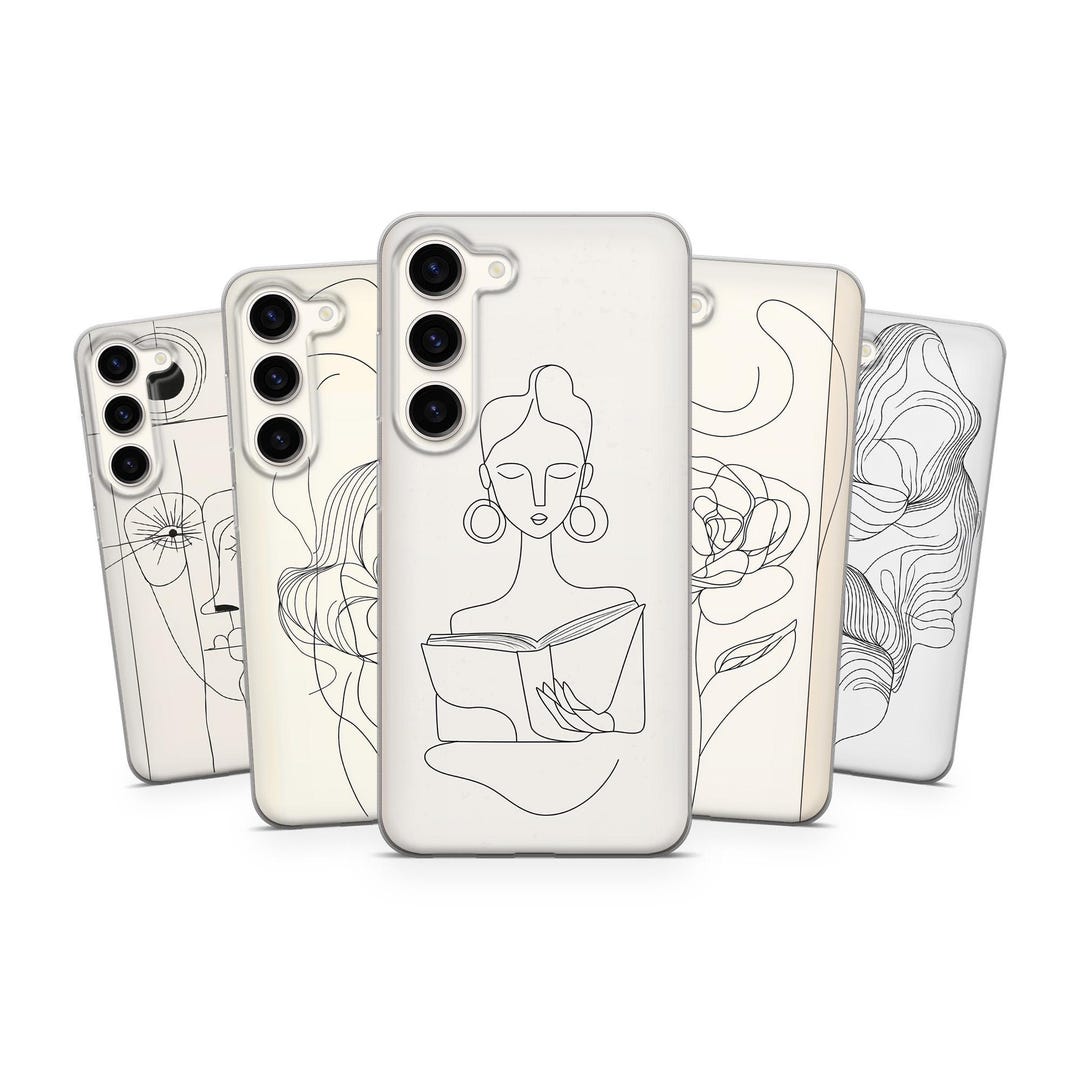 Line Art Phone Case Floral Woman Cover for Google Pixel 9 Pro, 7A, 6A ...
