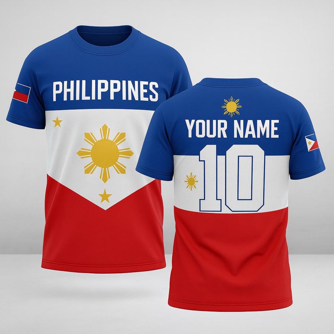Custom Philippines Flag Jersey With Name and Number, Personalized ...