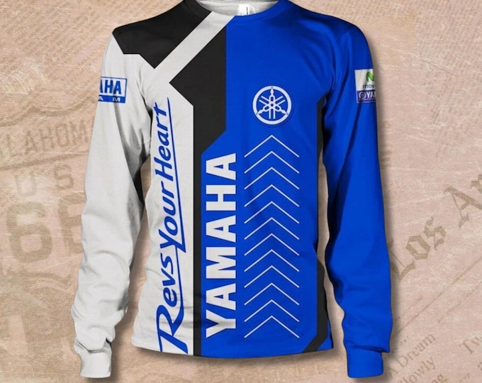Yama.ha Racing Long Sleeve Jersey – Revs Your Heart Blue Motocross ...
