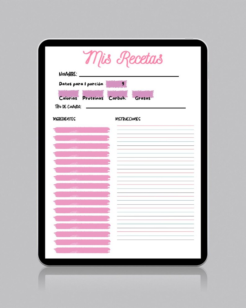 Recipe Book Template, Recipe Book, Writing Recipes, Ingredients - Etsy