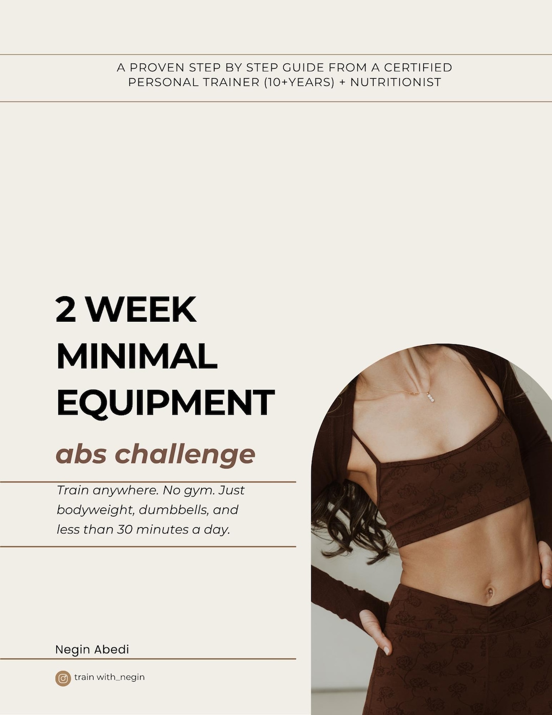2-week Minimal Equipment Abs Challenge- Home Workout PDF Guide for Core ...