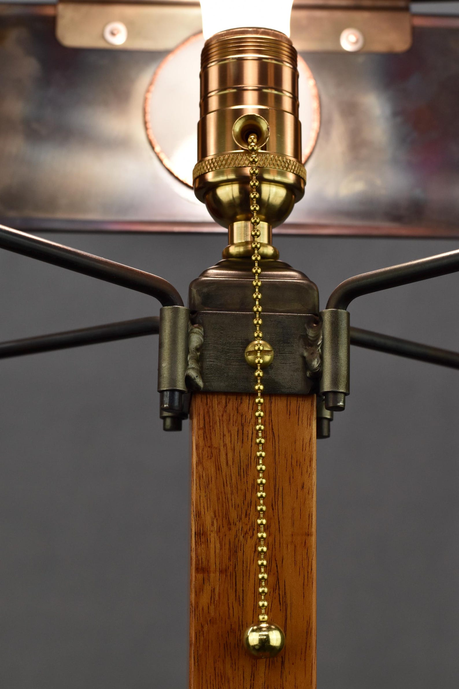 Handcrafted Mahogany Table Lamp: Mission Style With Labradorite Stone ...