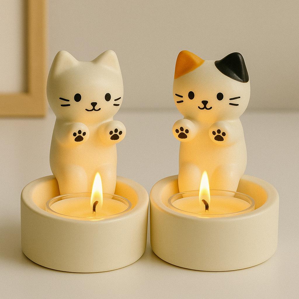 Cat Candle Holder – Cute & Calm Ceramic Decor to Light up Your Space - Etsy