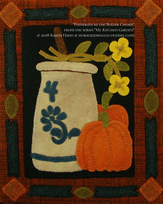 Wool Applique PDF Downloadable E-pattern pumpkins by the - Etsy
