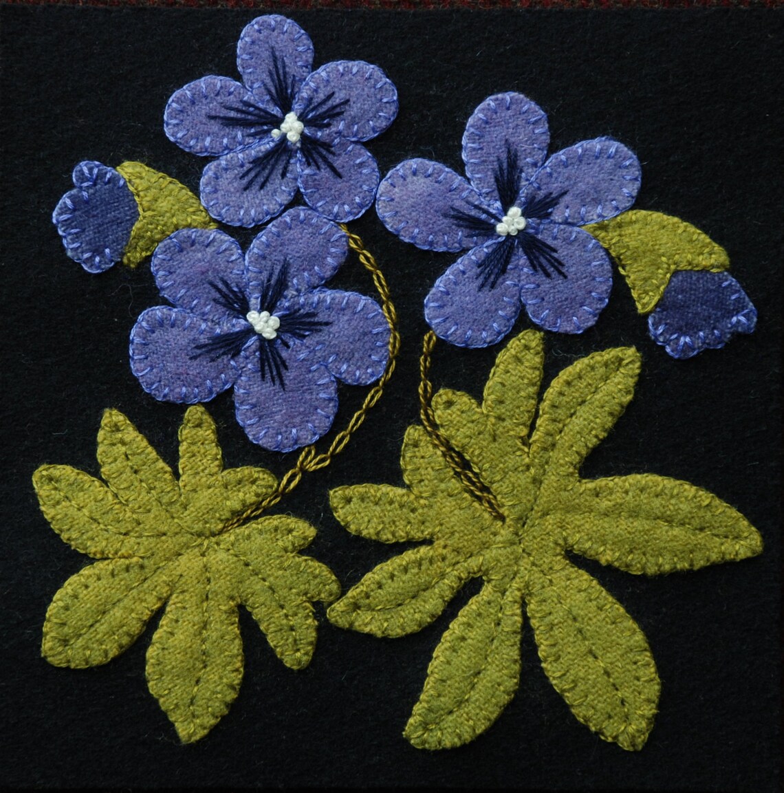 Wool Applique PDF E-pattern wild Geraniums One - Etsy UK