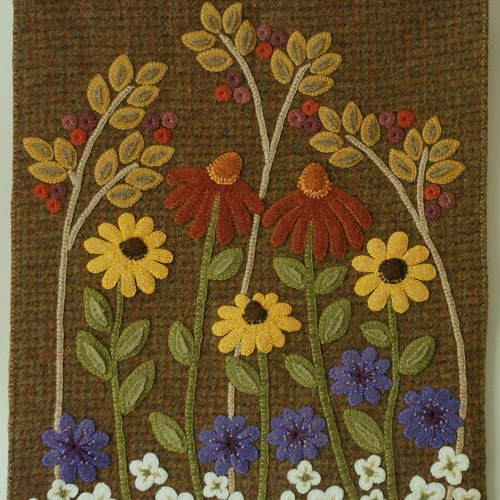 Wool Applique KIT PATTERN farmhouse Folk Art 21 - Etsy