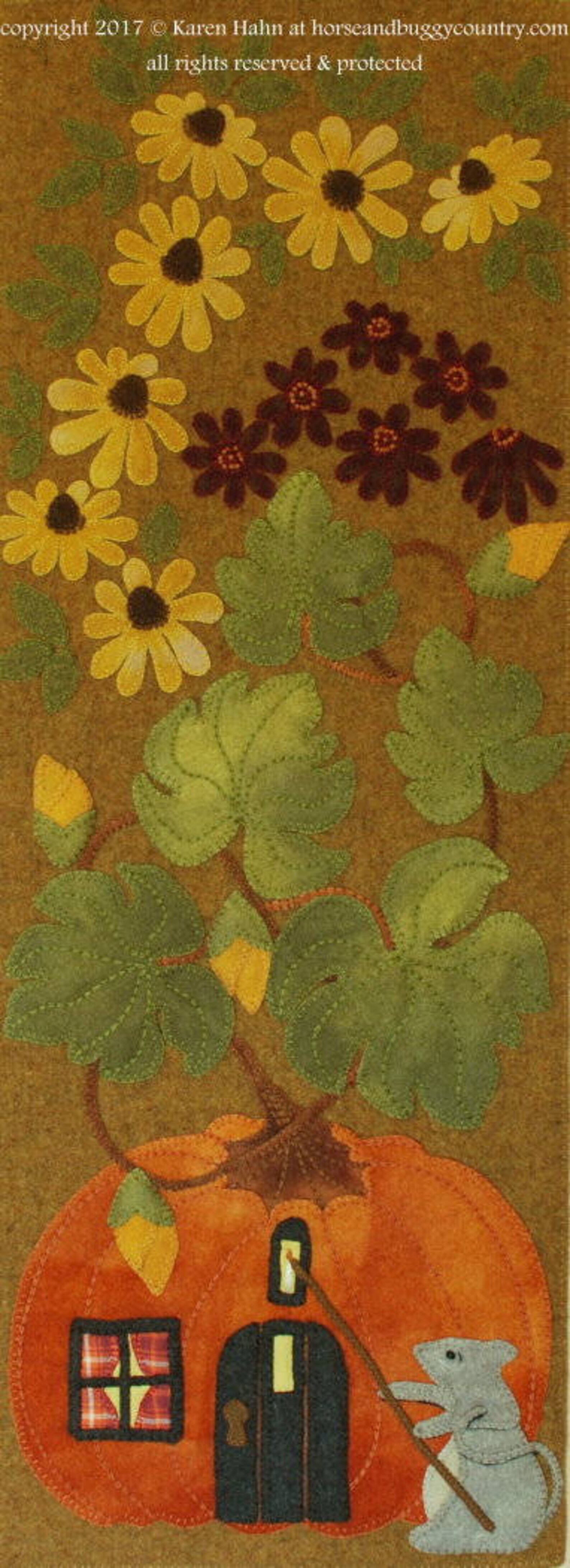 Wool Applique PDF E-pattern the Lamplighter in Pumpkin - Etsy