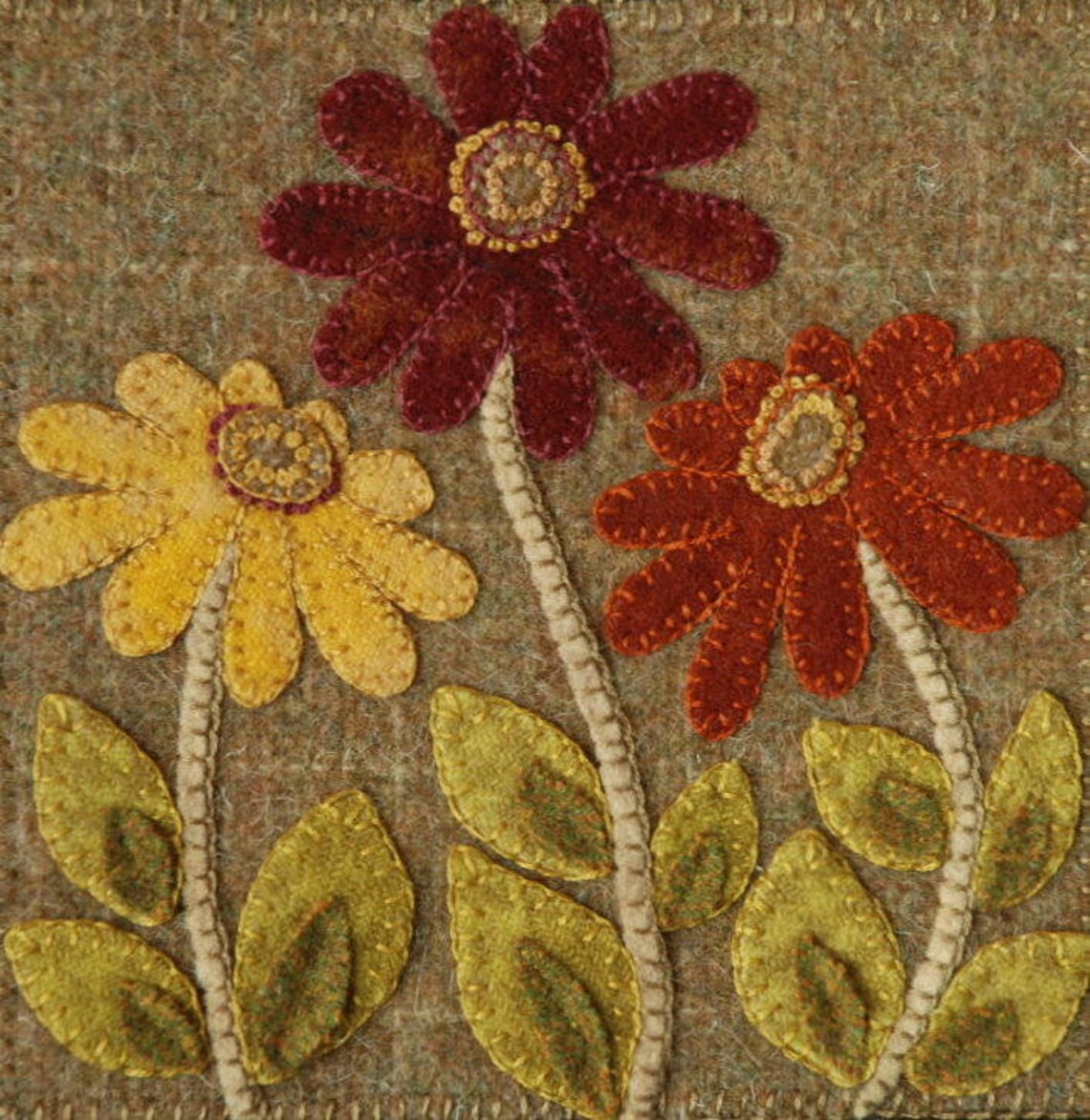 Wool Applique PDF E-pattern prairie Wild Flowers - Etsy