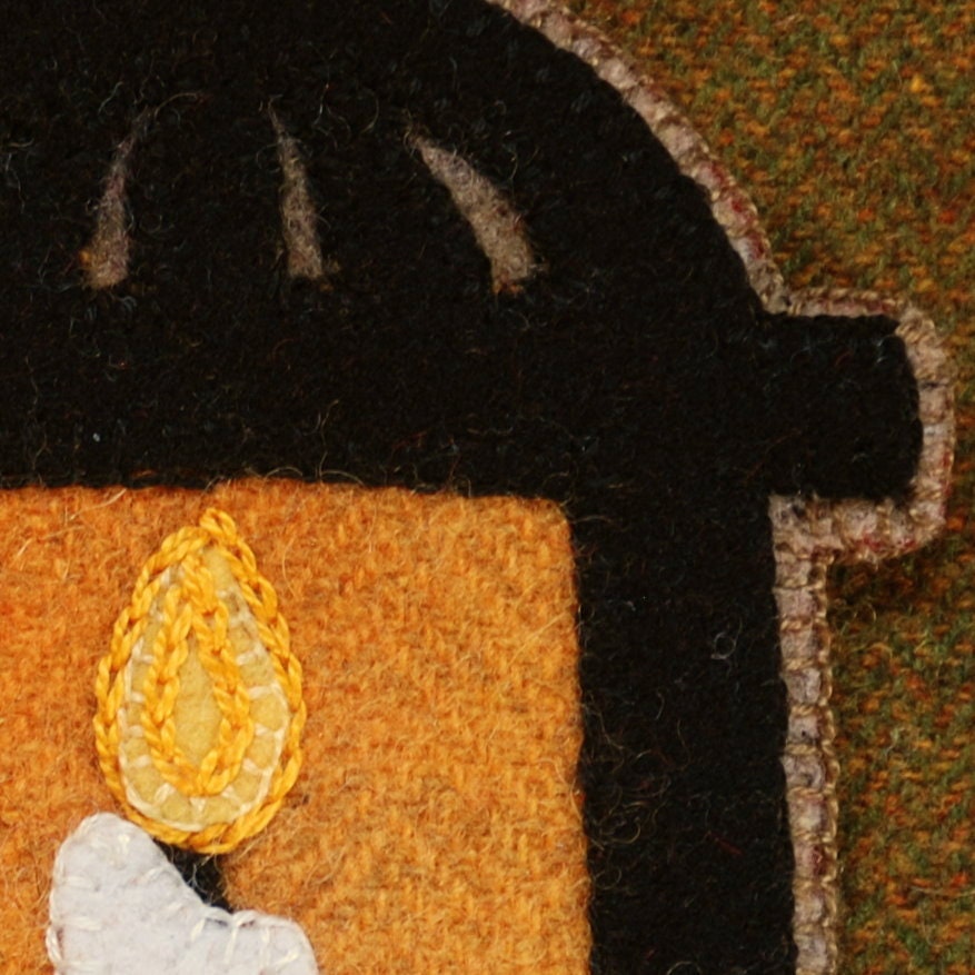 Wool Applique Pattern Kit Embroidery Candle Holly 6 1/2 | Etsy