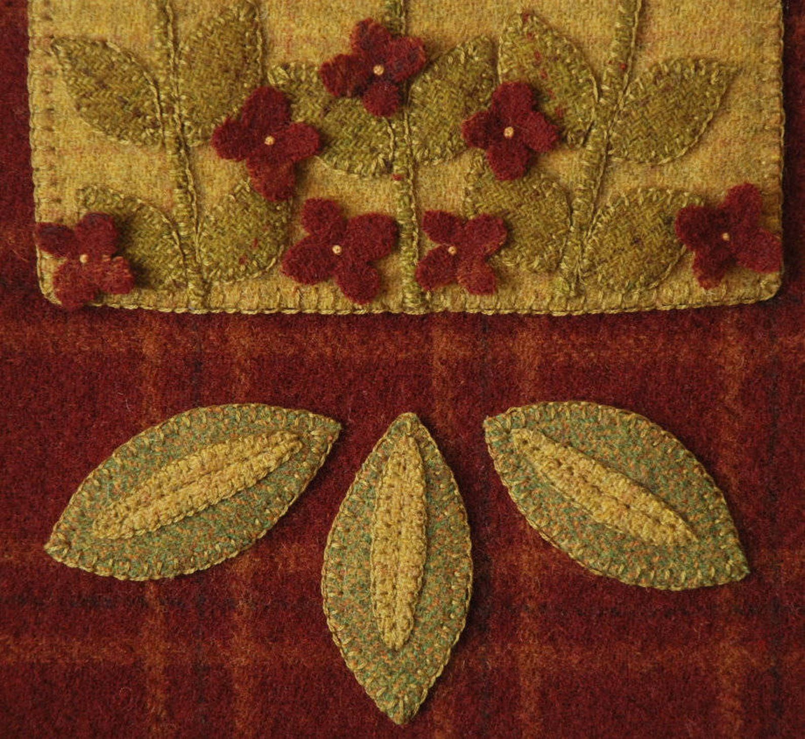 Wool Applique PDF E-pattern pink on the Forest | Etsy