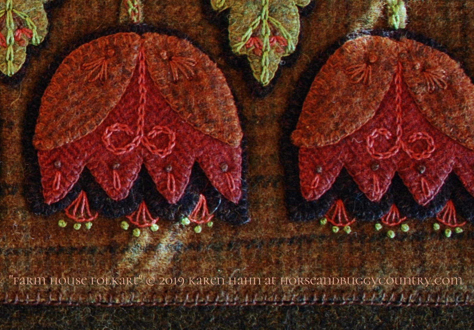 Wool Applique KIT PATTERN farmhouse Folk Art 21 - Etsy