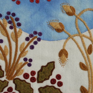 Wool Applique Pattern Kit Christmas just Starting to Snow Again 34 X 15 ...
