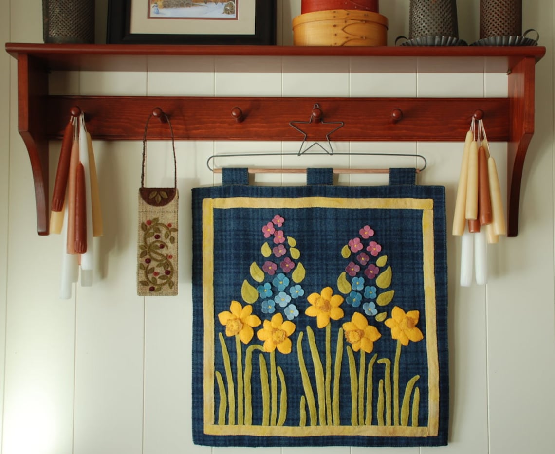 Wool Applique Downloadable PDF E-pattern spring | Etsy