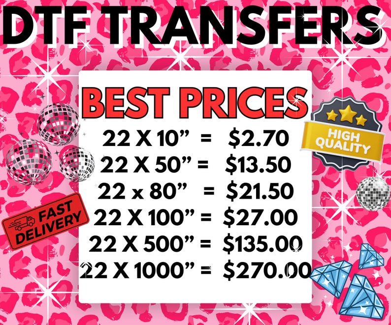 Custom DTF Transfer: Full Color, Hot Peel, Ready to Press, Gang Sheet ...
