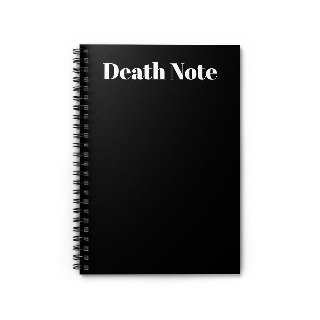 Dark Theme Spiral Notebook - Death Note Design, Unique Gift for Writers ...
