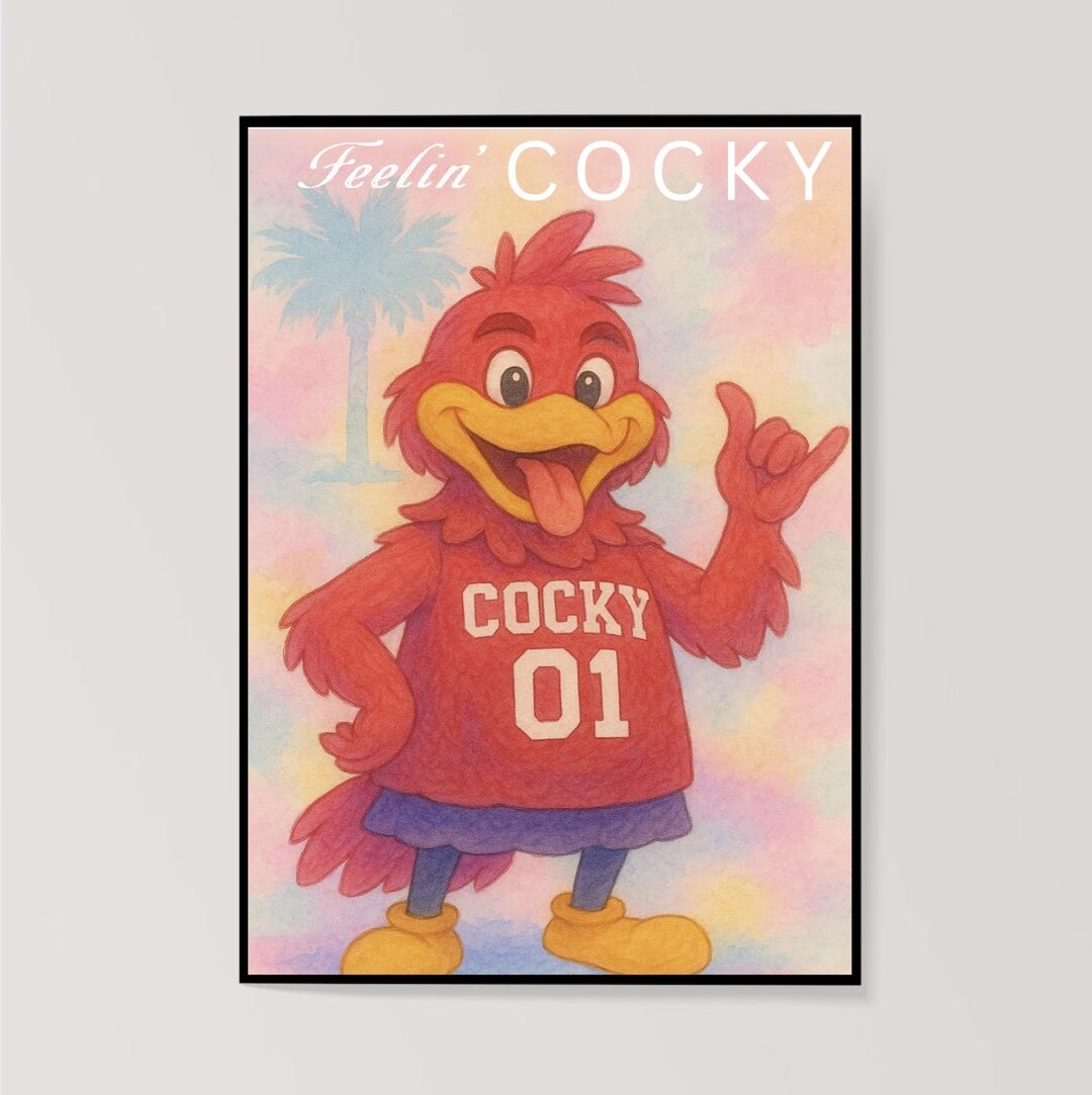 Uofsc Cocky Art, College Print, Dorm Wall Decoration, 1 Print Digital ...