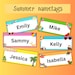 Editable Summer Name Tags – Printable Classroom or Party Labels - Etsy