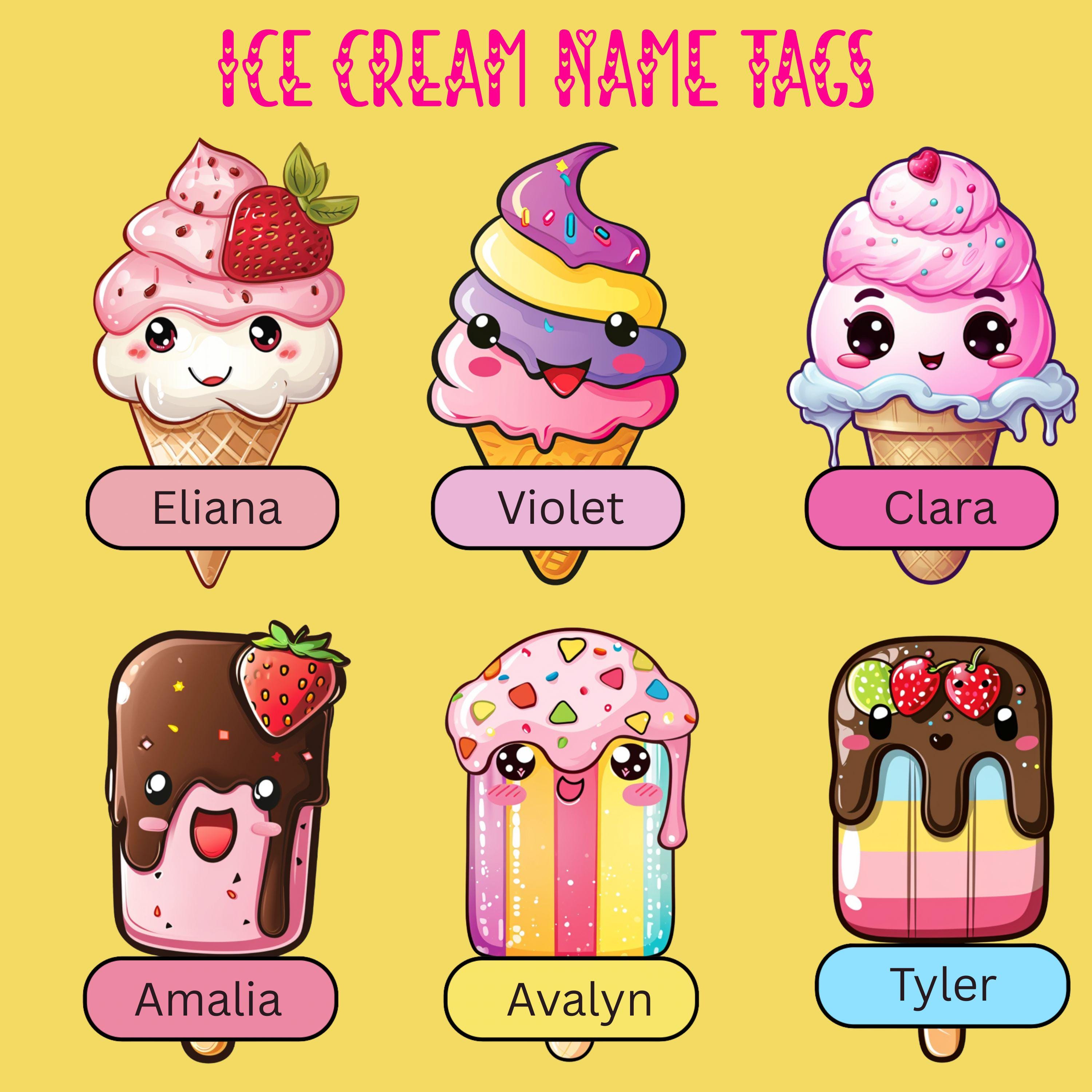 Ice Cream Name Tags – Printable Classroom or Party Labels - Etsy