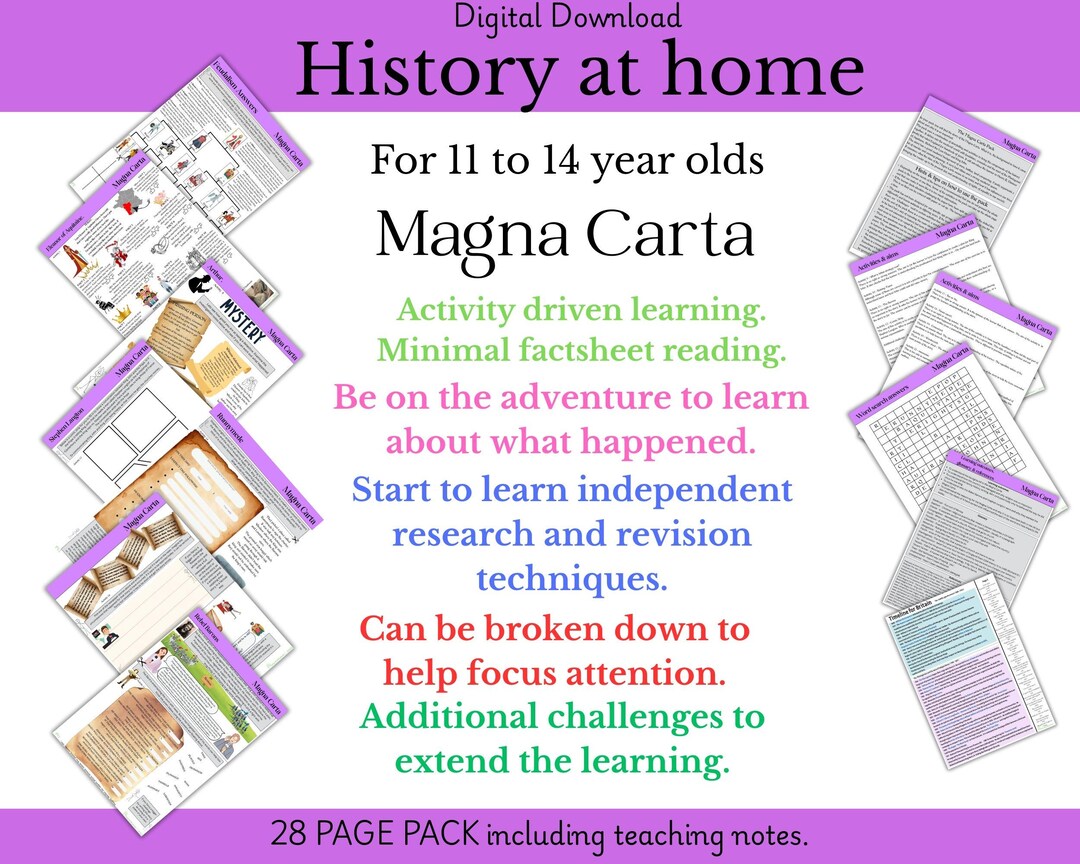 Learn About the Magna Carta at Home. for 11 - 14 Years Old. Activity ...
