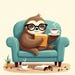 2500+ Funny Sloth Drinking Coffee PNG – Lazy Day Cartoon Clipart – Cute ...