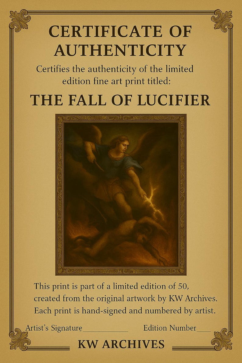 The Fall of Lucifer – Limited Edition Religious Oil Painting Canvas ...