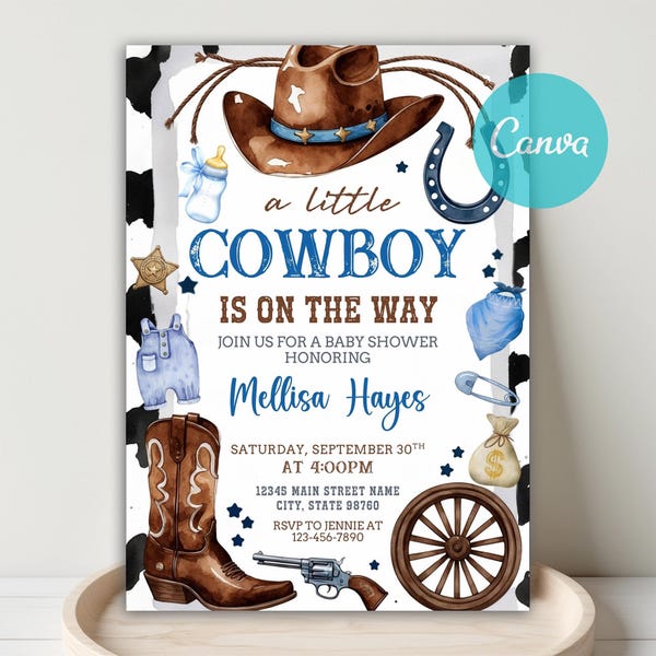 Cowboys Theme Invitations - Etsy