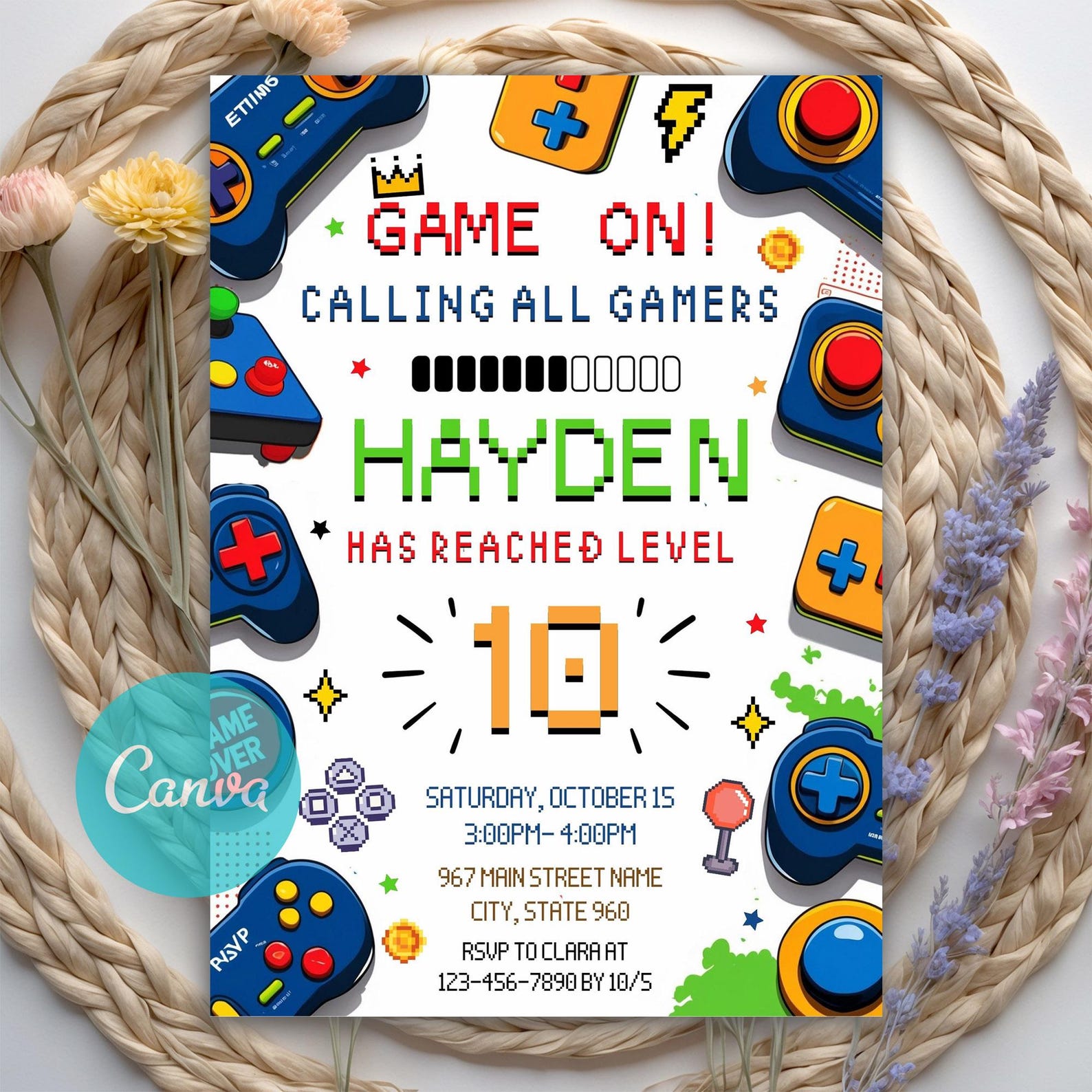 Retro Arcade Birthday Invitation, Video Game Invitation, Gaming Party ...