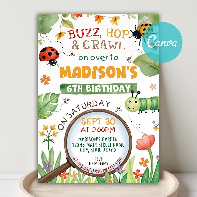 Kids Bug Birthday Invites - Etsy