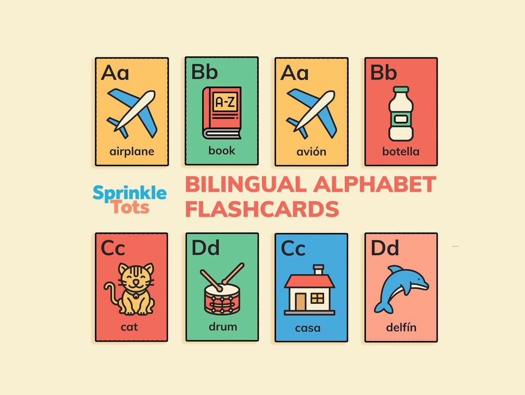 Bilingual ABC Flashcards: English & Spanish Alphabet Learning (PDF Set ...